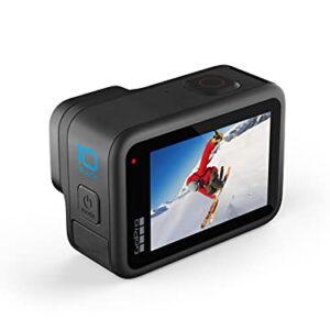 GoPro HERO10 Black - Waterproof Action Camera with Front LCD and Touch Rear Screens, 5.3K60 Ultra HD Video, 23MP Photos, 1080p Live Streaming, Webcam, Stabilization (Renewed)