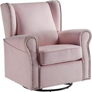 simple relax Pink Swivel Chair with Glider