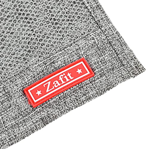 Zafit Linen Bedside Caddy, Bedside Storage Organizer for Hospital Beds, College Dorm Rooms or Baby Bed (Classic 4 Pockets Grey)