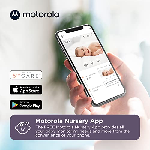 Motorola Baby Monitor Camera PIP1010 - WiFi Motorized Video Camera with HD 1080p - Connects to Smart Phone App - Remote Pan, Tilt, Zoom - Two-Way Audio, Room Temp Sensor, Lullabies, Night Vision