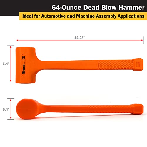 Titan 63164 64 oz. (4lb) Dead Blow Hammer Orange