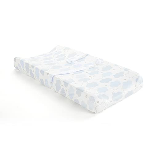 Lush Decor Goodnight Little Moon Clouds Soft & Plush Changing Pad Cover, 32" x 16" x 5", Blue