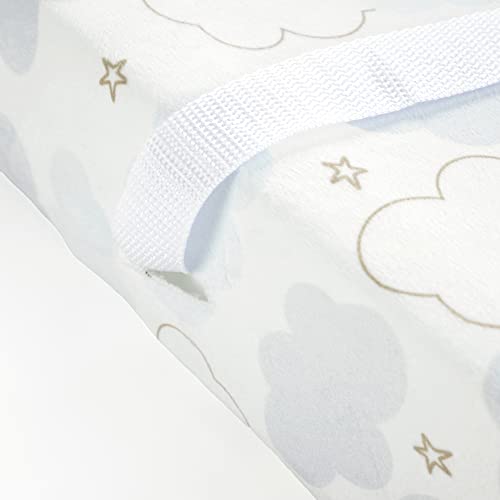 Lush Decor Goodnight Little Moon Clouds Soft & Plush Changing Pad Cover, 32" x 16" x 5", Blue