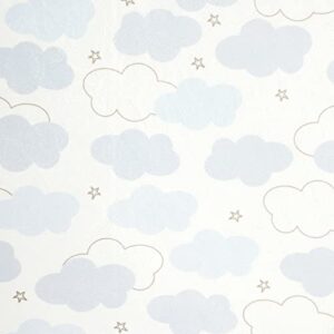 Lush Decor Goodnight Little Moon Clouds Soft & Plush Changing Pad Cover, 32" x 16" x 5", Blue