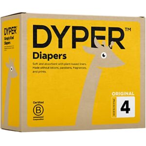 dyper viscose from bamboo baby diapers size 4 | honest ingredients | cloth alternative | day & overnight | made with plant-based* materials | hypoallergenic for sensitive skin, unscented