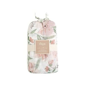 Crane Baby Soft Muslin Swaddle Wraps, Floral & Leaf for Boys and Girls, 2 Count, 47" x 47"