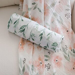 Crane Baby Soft Muslin Swaddle Wraps, Floral & Leaf for Boys and Girls, 2 Count, 47" x 47"