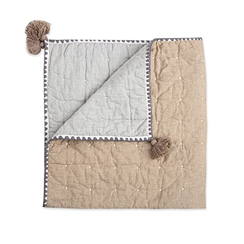 Crane Baby Blanket, Soft Cotton Quilted Nursery and Toddler Blanket for Boys and Girls, Copper, 36” x 36”, Ezra Print