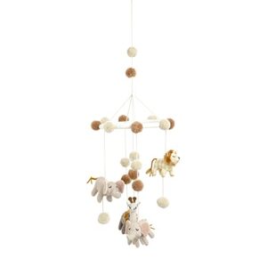 crane baby mobile for crib, safari nursery décor for boys and girls, ceiling hanging, 11" x 28"