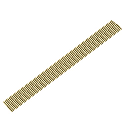 10 Pieces 12 inches 1/8 inch Brass Rods, Sutemribor Brass Solid Round Rod Lathe Bar Stock, 1/8 inch in Diameter, 12 inches in Length