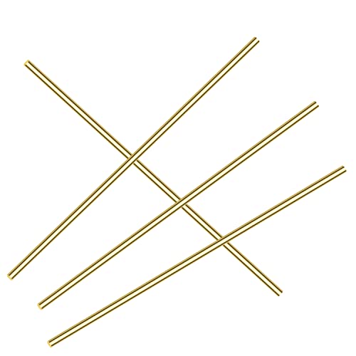 10 Pieces 12 inches 1/8 inch Brass Rods, Sutemribor Brass Solid Round Rod Lathe Bar Stock, 1/8 inch in Diameter, 12 inches in Length