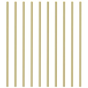 10 Pieces 12 inches 1/8 inch Brass Rods, Sutemribor Brass Solid Round Rod Lathe Bar Stock, 1/8 inch in Diameter, 12 inches in Length