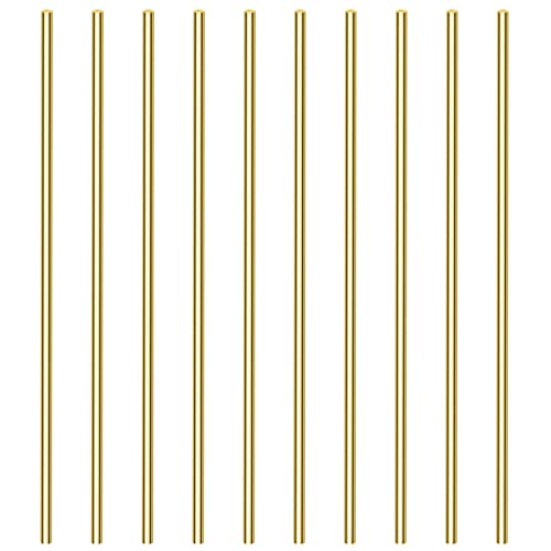 10 Pieces 12 inches 1/8 inch Brass Rods, Sutemribor Brass Solid Round Rod Lathe Bar Stock, 1/8 inch in Diameter, 12 inches in Length