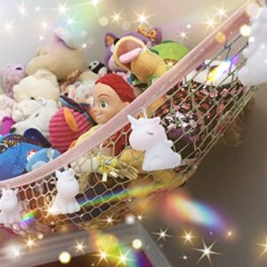 MiniOwls Storage Hammock Stuffed Toys Organizer - Fits 20-30 Plush Animals. Great Mermaid Gift for Girls. Instead of Bins and Toy Chest – Displays Teddies Easily. (Unicorn, Large (Pack of 1)