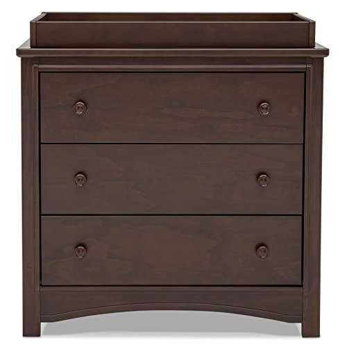 Delta Children Perry 3 Drawer Dresser with Changing Top, Greenguard Gold Certified, Walnut Espresso