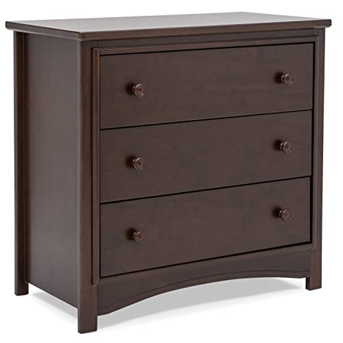 Delta Children Perry 3 Drawer Dresser with Changing Top, Greenguard Gold Certified, Walnut Espresso