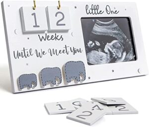 sonogram picture frame, ultrasound photo frame with baby countdown weeks, baby announcement, elephant nursery decor for birth information, expecting parents to be unique gifts for pregnant women