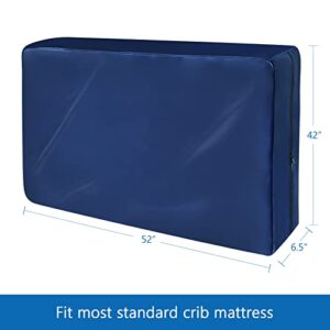 Crib Mattress Bag Waterproof Heavy Duty Crib Mattress Bag for Moving and Storage with Strong Zipper Reusable Crib Mattress Cover for Storage House Moving, Navy