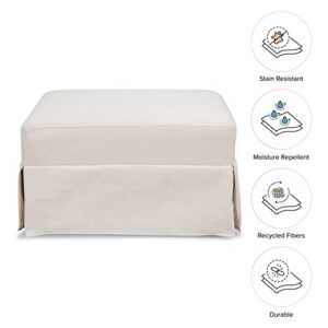 NAMESAKE Gliding Ottoman in Performance Cream Eco-Weave, Water Repellent & Stain Resistant, Greenguard Gold & CertiPUR-US Certified