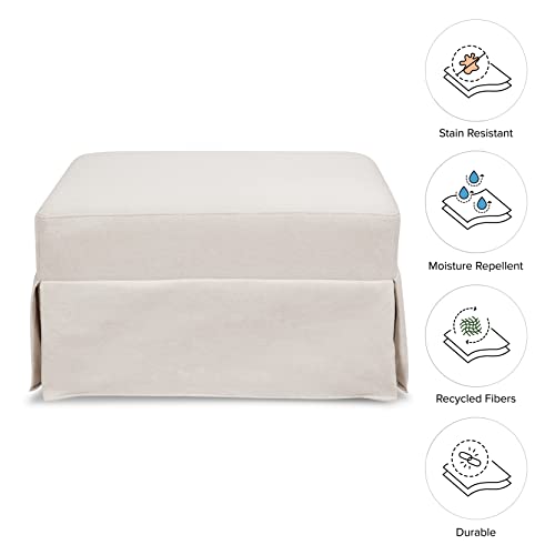 NAMESAKE Gliding Ottoman in Performance Cream Eco-Weave, Water Repellent & Stain Resistant, Greenguard Gold & CertiPUR-US Certified