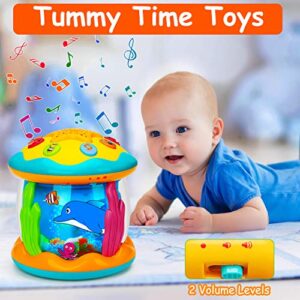 Baby Toys 6 to 12 Months 4 in 1 Musical Projector Rotating Tummy Time Learning Light Up Infant Baby Toys 0-3 3-6 9 12-18 Month Babies Toddlers 1 2 3 Year Old Boy Girl Kid Easter Gifts for Baby