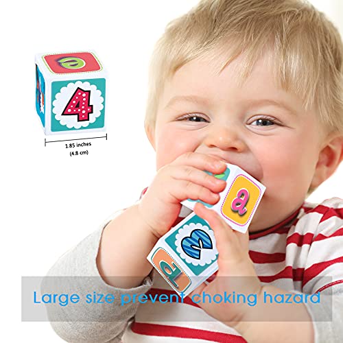 ABC Building Blocks for Toddlers 1-3,28pcs Plastic Baby Alphabet Letters Number Stacking Blocks, Preschool Learning Educational Montessori Sensory Toys Gifts for Kids Girls Boys