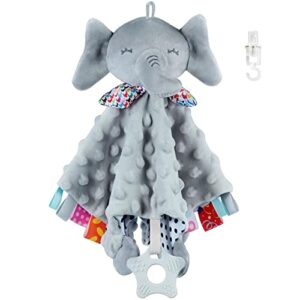 baby security blanket with tags teether elephant blanket soft baby blankets for boys and girls baby stuff for newborn toys snuggle toy baby lovey dotted blanket elephant soothing toy