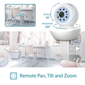 Moonybaby 5" 720p HD Quad Screen Baby Monitor with 4 Remote Pan and Tilt Cameras for 4 Rooms, QuadView 60, Noise Reduction Technology with 20 Days Long Battery Life