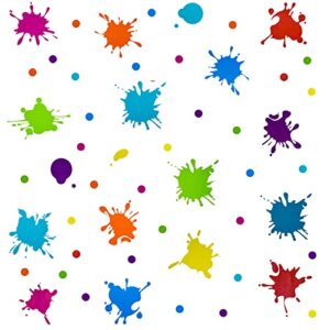 maydahui multicolor paint splatter wall decals splatter and splotches wall sticker (47 x 47 inch) peel & stick removable ink paint art decor for kids bedroom kindergarten nursery classroom