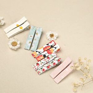 FANCY CLOUDS Hair Clips for Girls Women,Assorted 20Pcs Flower Fabric Fully Lined Alligator Clips Hair Accessories for Teens Girls Toddler Baby Kids