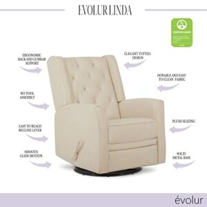 Evolur Linda Glider/Swivel Reclining Easy Assembly Chair, Shell