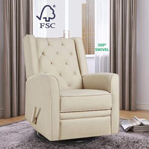 Evolur Linda Glider/Swivel Reclining Easy Assembly Chair, Shell