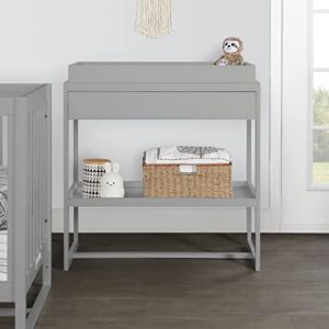 Dream On Me Arlo Changing Table in Pebble Grey, Made of Solid New Zealand Pinewood, Non-Toxic Finish, Comes with Water Resistant Mattress Pad & Safety Strap