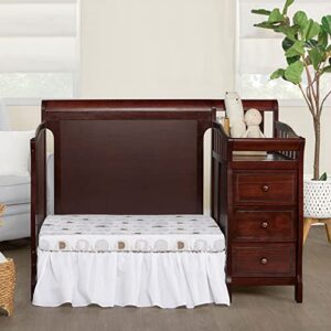 Dream On Me Jayden 4-in-1 Full Panel Mini Convertible Crib and Changer in Espresso, Non-Toxic Finish, Made of Solid Pinewood, 3-Position Mattress Support System, Comes with 1'' Changing Pad