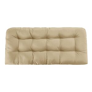 downluxe Outdoor Chair Cushions, Waterproof Tufted Overstuffed U-Shaped Memory Foam Bench Cushion for Swing Loveseat Patio Funiture, 44" x 19" x 5", Khaki, 1 Pack