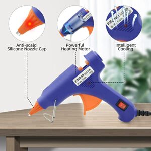 Hot glue guns with 40pcs Glue Sticks, Mini Hot Melt glue gun Kit for Crafts, for School DIY Arts, Sealing, Home Repairs, Blue