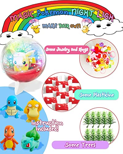 Make Your Own Night Light Kit for Kids - Light-Up Easter Egg Terrarium Craft Kit for Pokemon - Arts & Crafts Activities Kit - Bedroom Decoration Easter Gifts for 4 5 6 7 8-12 Year Old Kids- Yellow