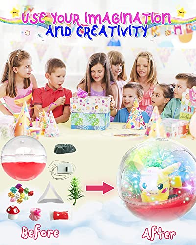 Make Your Own Night Light Kit for Kids - Light-Up Easter Egg Terrarium Craft Kit for Pokemon - Arts & Crafts Activities Kit - Bedroom Decoration Easter Gifts for 4 5 6 7 8-12 Year Old Kids- Yellow