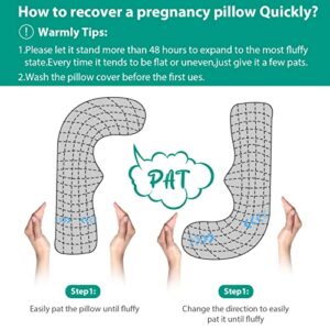 BATTOP Pregnancy Pillows for Sleeping,Pregnancy Must Haves Maternity Body Pillow with Cooling Washable Cover,New Mom Gifts for Women,Support for Back,Hips,Legs,Belly for Pregnant Women(Dark Grey)