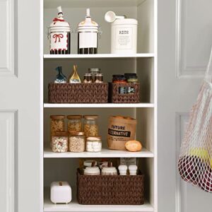 GRANNY SAYS Bundle of 2-Pack Storage Wicker Baskets with Handles & 3-Pack Wicker Storage Baskets for Organizing