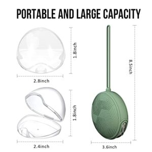 Smlpuame 4 Pack Pacifier Holder Case Set,2 Silicone Portable Pacifier Cover Pouch Bag for Diaper Bags Baby Carriage with 2 Transparent Pacifier Storage Container Box,Easy to Clean,Boho(Green+Pink)