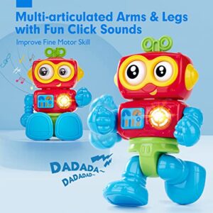 1 Year Old Toys for Boys Girl Gifts - Activity Robot Baby Toys for 1 Year Old - Musical Light up Poseable Fine Motor Skill Toys for 12 Months - Interactive Montessori Toys for 1 Year Old Birthday Gift