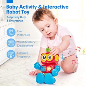 1 Year Old Toys for Boys Girl Gifts - Activity Robot Baby Toys for 1 Year Old - Musical Light up Poseable Fine Motor Skill Toys for 12 Months - Interactive Montessori Toys for 1 Year Old Birthday Gift