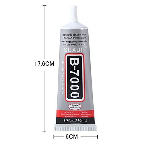 B7000 Rhinestone Glue for Crafts DIY 110ml Multi-Function Clear Jewelry Glue for Jewelry Making Super Adhesive for Phone Screen Repair(3.72 FL.OZ)