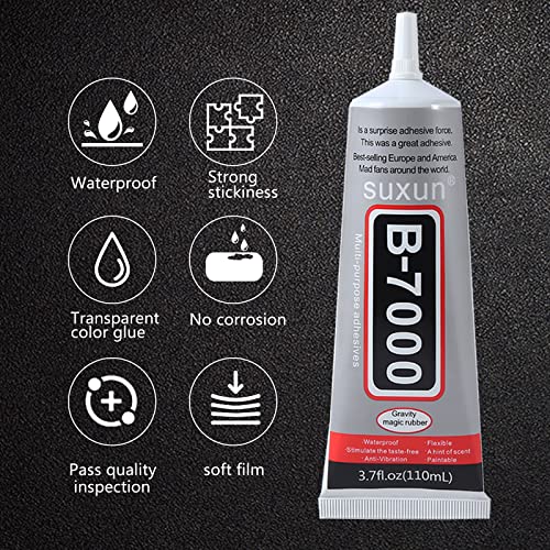 B7000 Rhinestone Glue for Crafts DIY 110ml Multi-Function Clear Jewelry Glue for Jewelry Making Super Adhesive for Phone Screen Repair(3.72 FL.OZ)