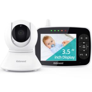 baby monitor with camera and audio - 3.5 inch video baby monitor with remote control pan& tilt &zoom camera, two-way audio, night vision, vox mode，temperature monitoring, lullabies, 960ft long range