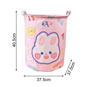 Tuelaly Kawaiis Laundry Basket Cute Cartoon Bunny Bear Storage Basket Kawaiis Stuffs Kawaiis Accessories Purple