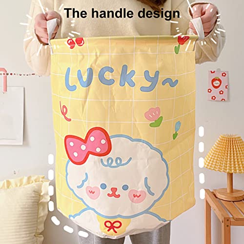 Tuelaly Kawaiis Laundry Basket Cute Cartoon Bunny Bear Storage Basket Kawaiis Stuffs Kawaiis Accessories Purple