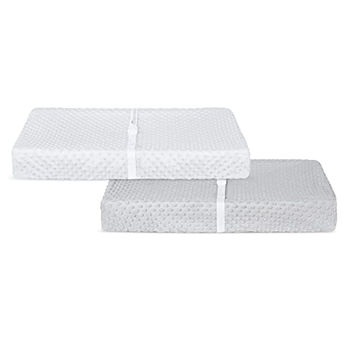 Small Changing Pads Covers for Convertible Crib & Changing Combo - 2 Pack | Fits 28" - 30" Changing Pad | Universal Fit | Fits LA Contour, LA Cocoon Style, IKEA Vadra, Others