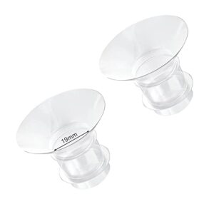 loveishere 19mm flange inserts compatible with medela / willow / tsrete/ momcozy s9 s10 s12/ willow wearable cups & spectra s1 s2, 24mm breast pump shields reduce nipple tunnel down to 19mm, 2pcs